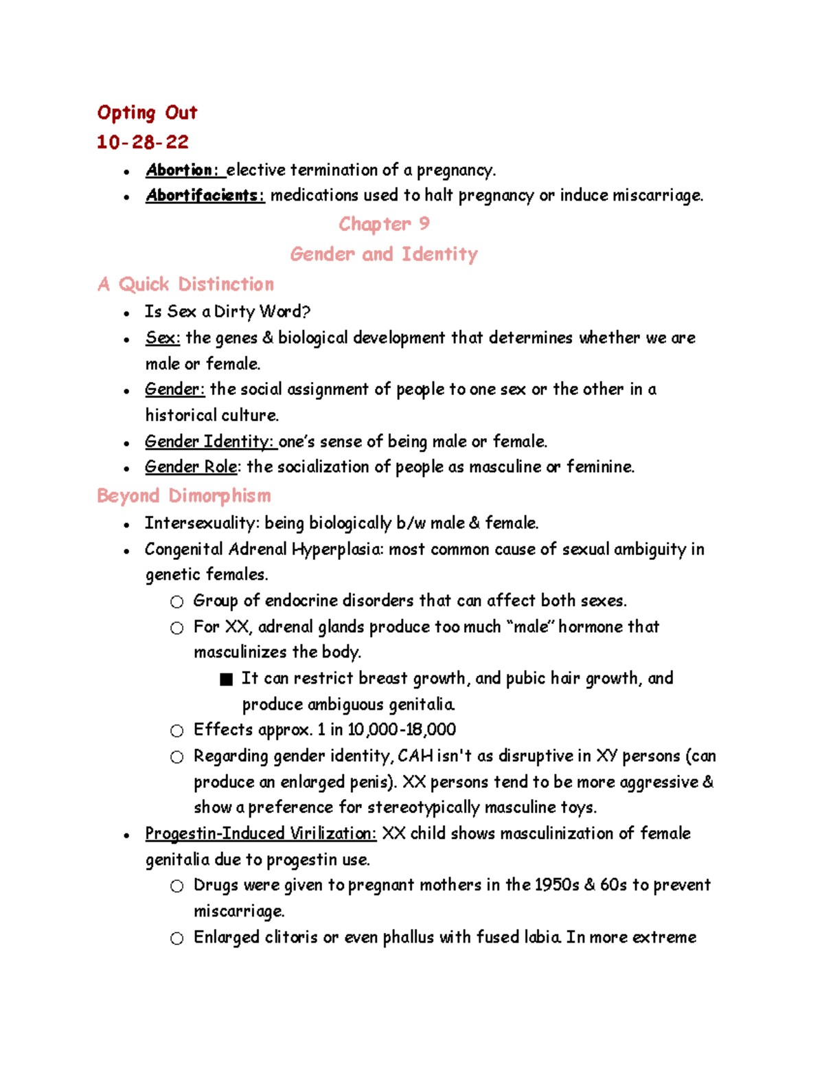 Opting Out - Lecture notes from D.r.Kirk's class on abortion options ...