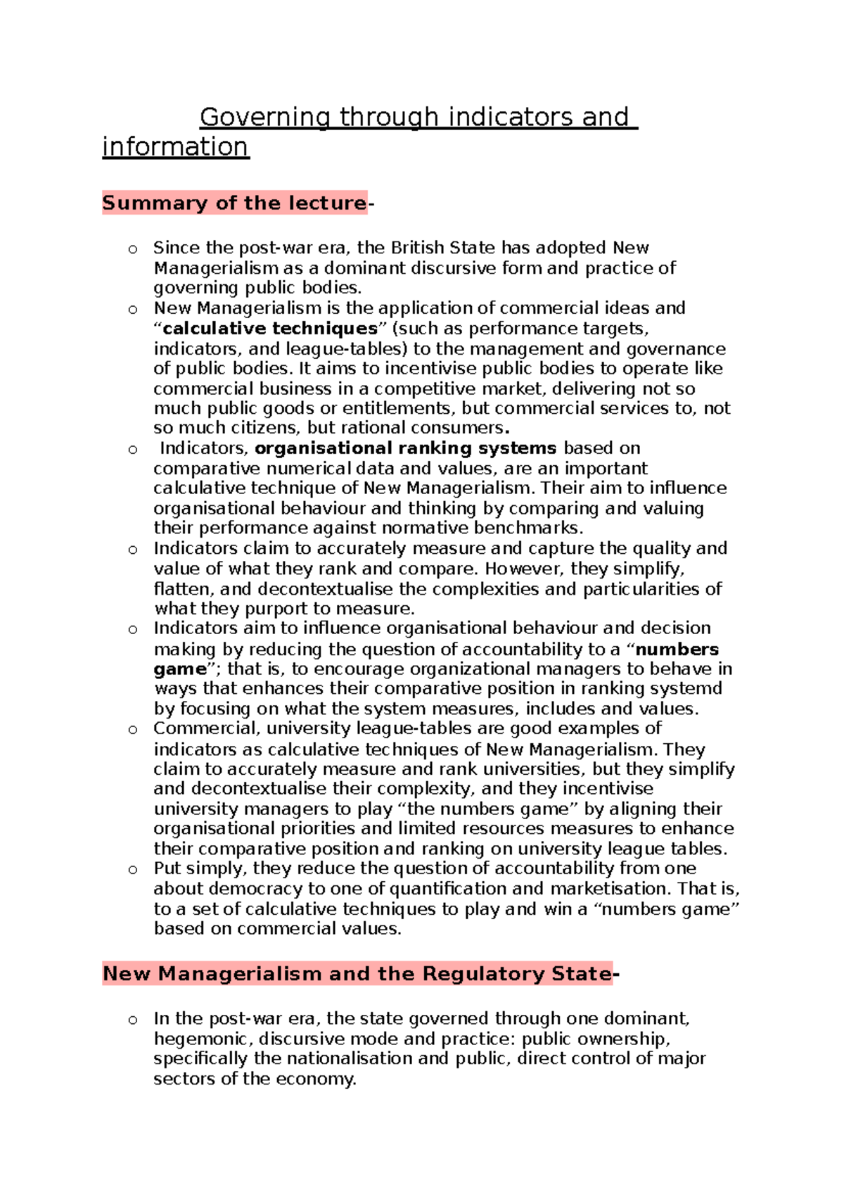 Governing through indicators and information - Governing through ...