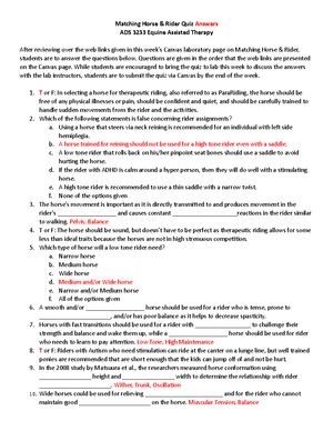 Tack Identification Activity Worksheet Answers - Being a knowledgeable ...