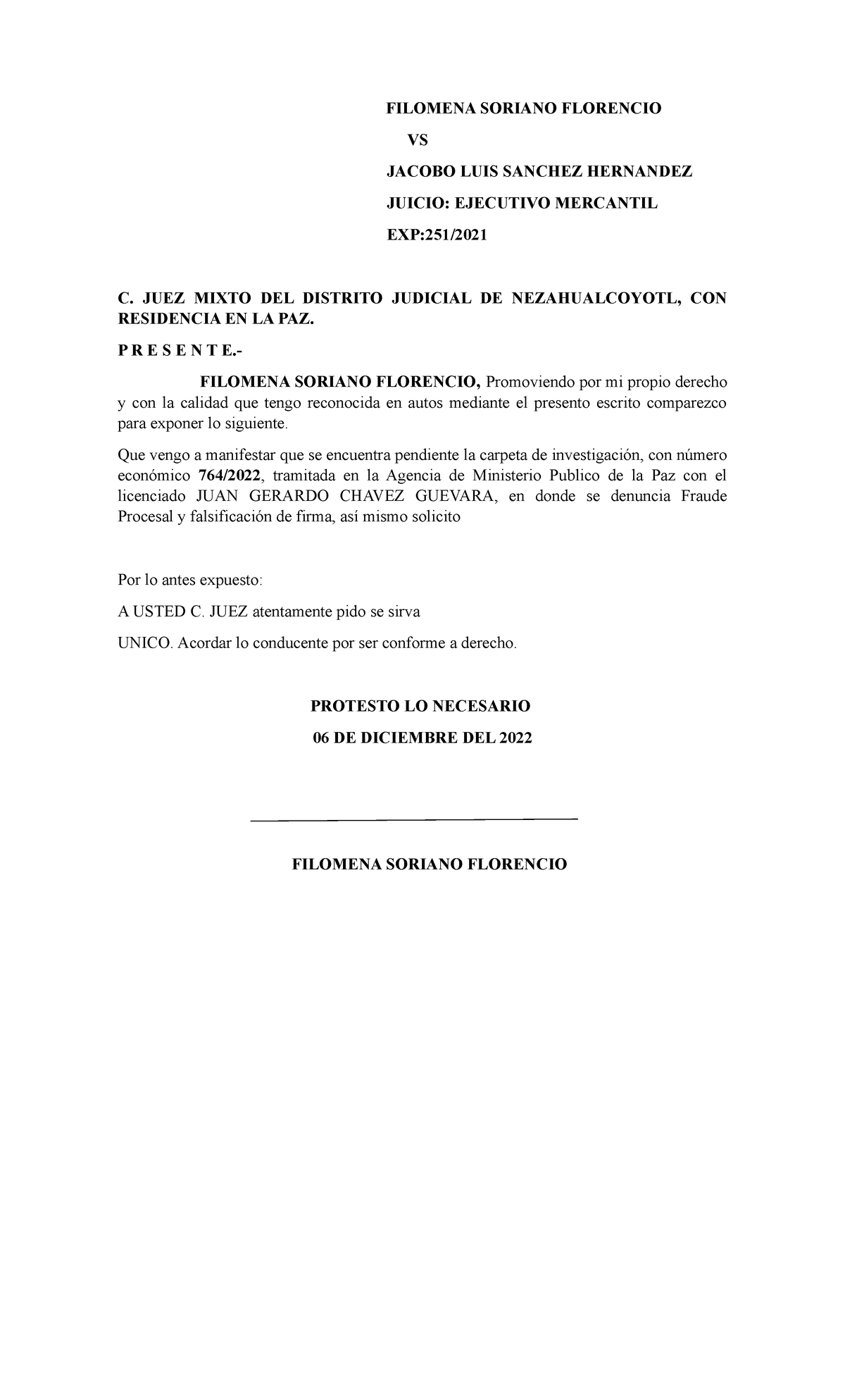 Filomena Soriano Florencio Alegatos - FILOMENA SORIANO FLORENCIO VS ...
