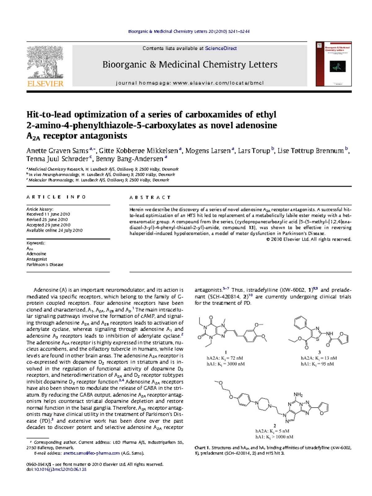 1-s2 - Hit-to-lead optimization of a series of carboxamides of ethyl ...