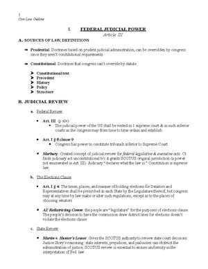 CON LAW II - Rule Statements - RULE STATEMENTS Equal Protection Clause ...