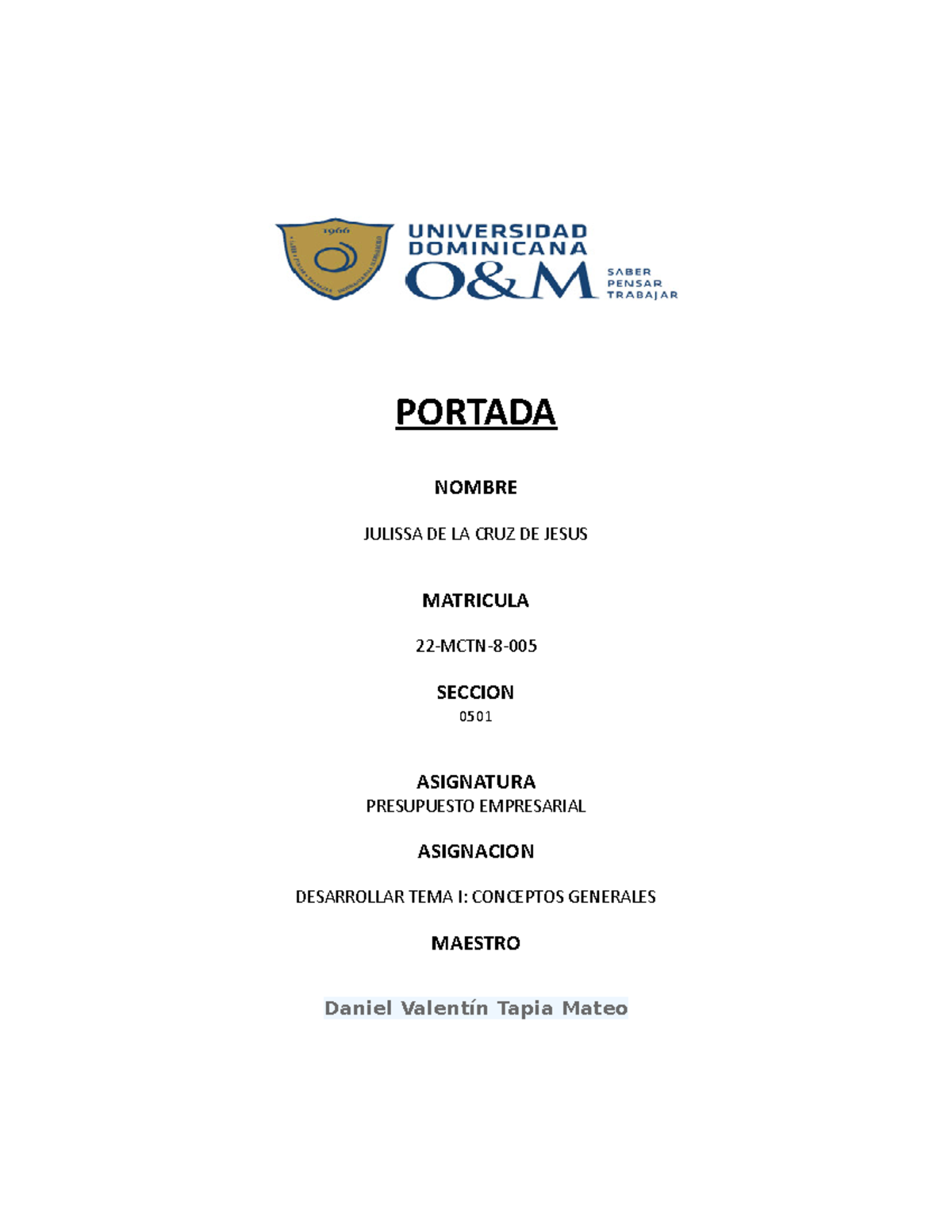 TEMA III - apuntes - PORTADA NOMBRE JULISSA DE LA CRUZ DE JESUS ...