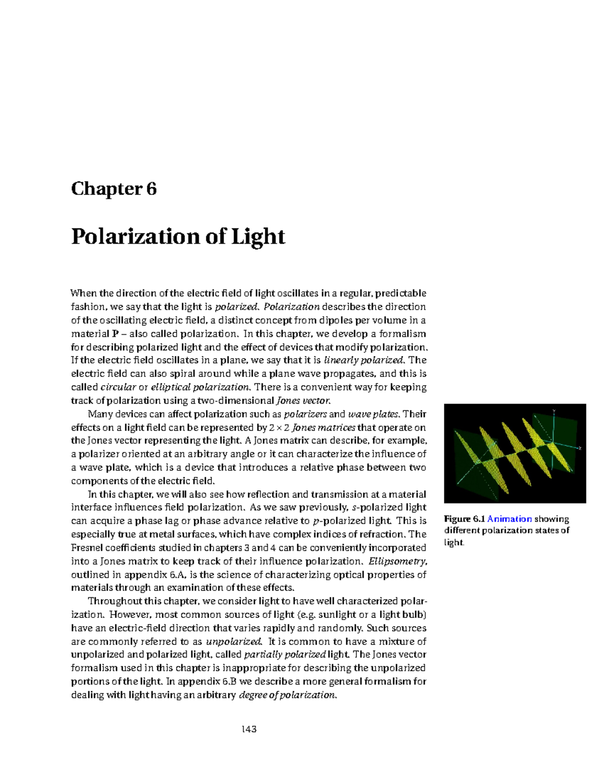 Optics Book 2013 - Chapter 6 Polarization of Light When the direction ...