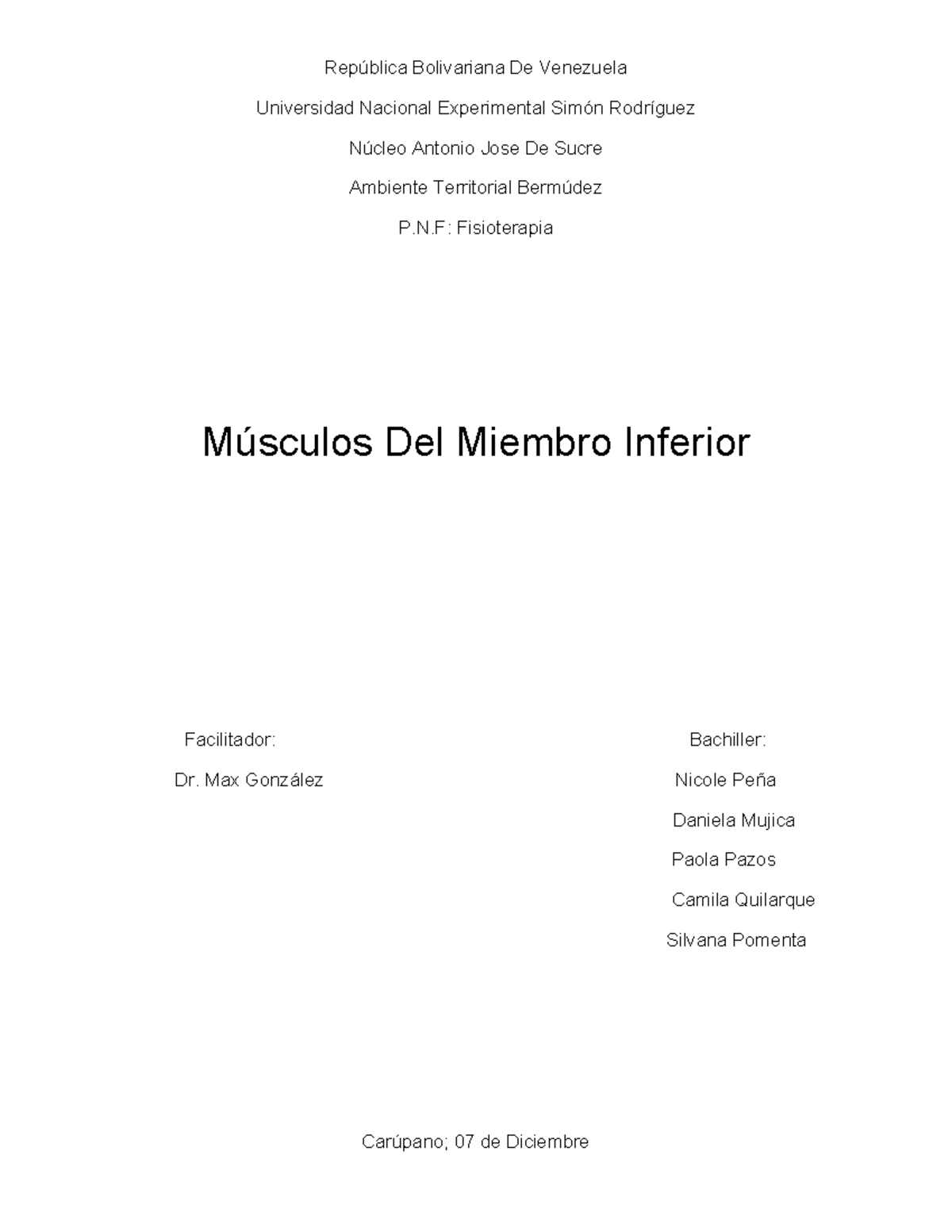 Seminario MUS-1 - Sistema muscular - República Bolivariana De Venezuela ...