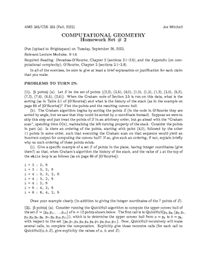 Hw3 - Homework assignment 3 - AMS 345/CSE 355 (Fall, 2023) Joe Mitchell COMPUTATIONAL GEOMETRY ...