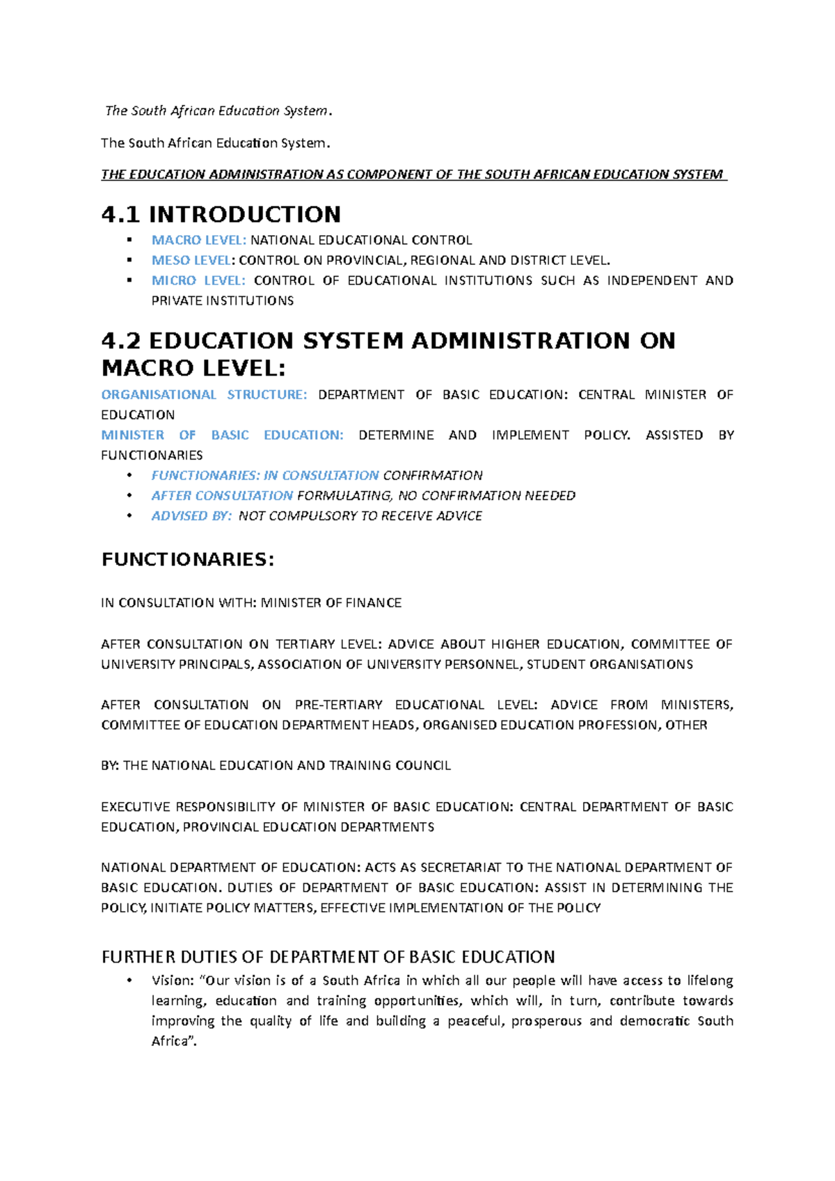 The South African Education System - The South African Education System ...