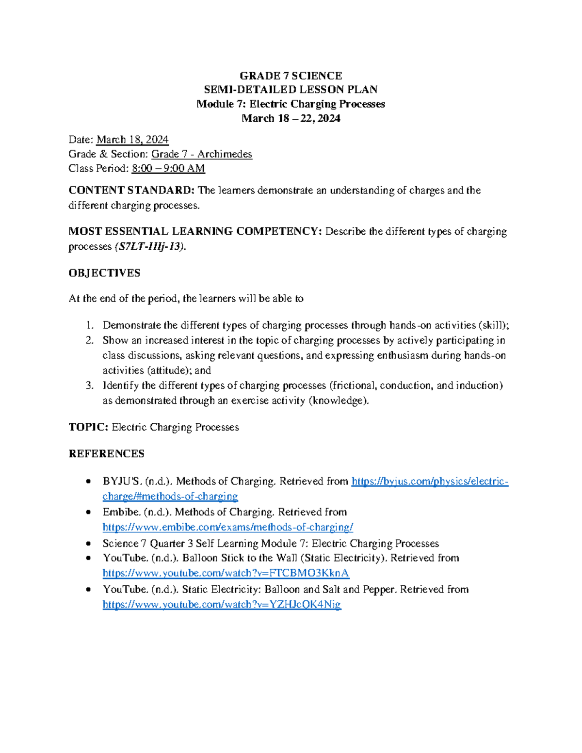 Week 07 [Mar 18-22] - Lesson Plan - GRADE 7 SCIENCE SEMI-DETAILED ...