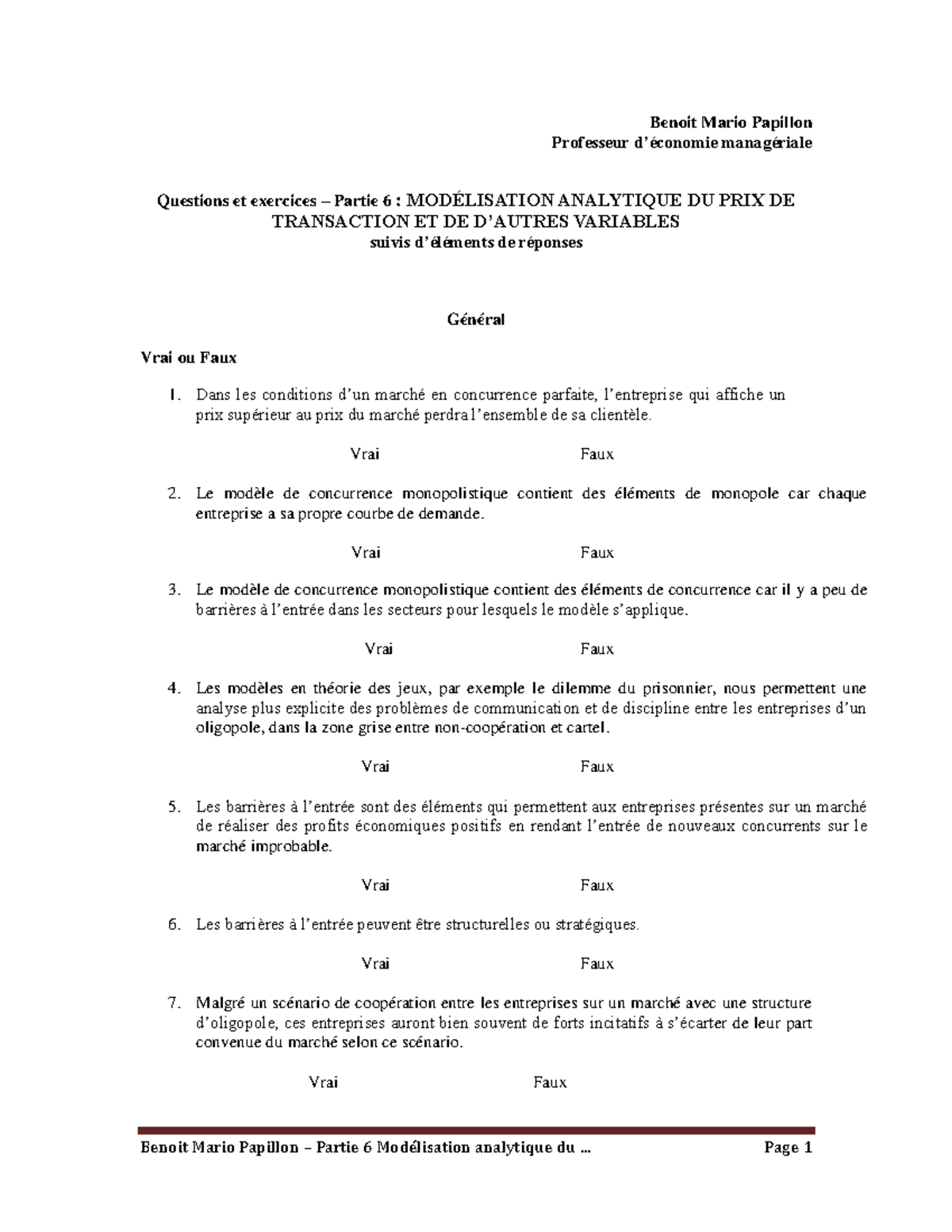 Partie 6 - MODÉLISATION ANALYTIQUE DU PRIX DE TRANSACTION ET DE D ...