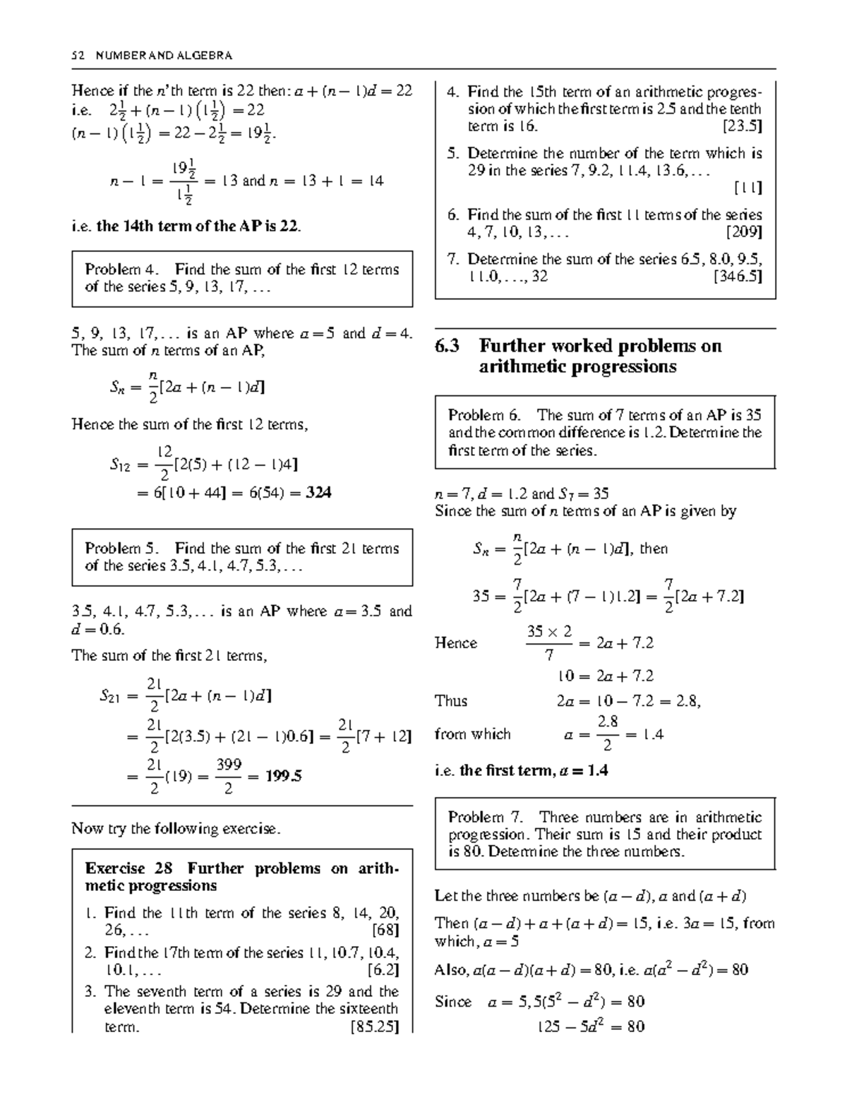 Bird higher engineering mathematics 8 - 52 NUMBER AND ALGEBRA Hence if ...
