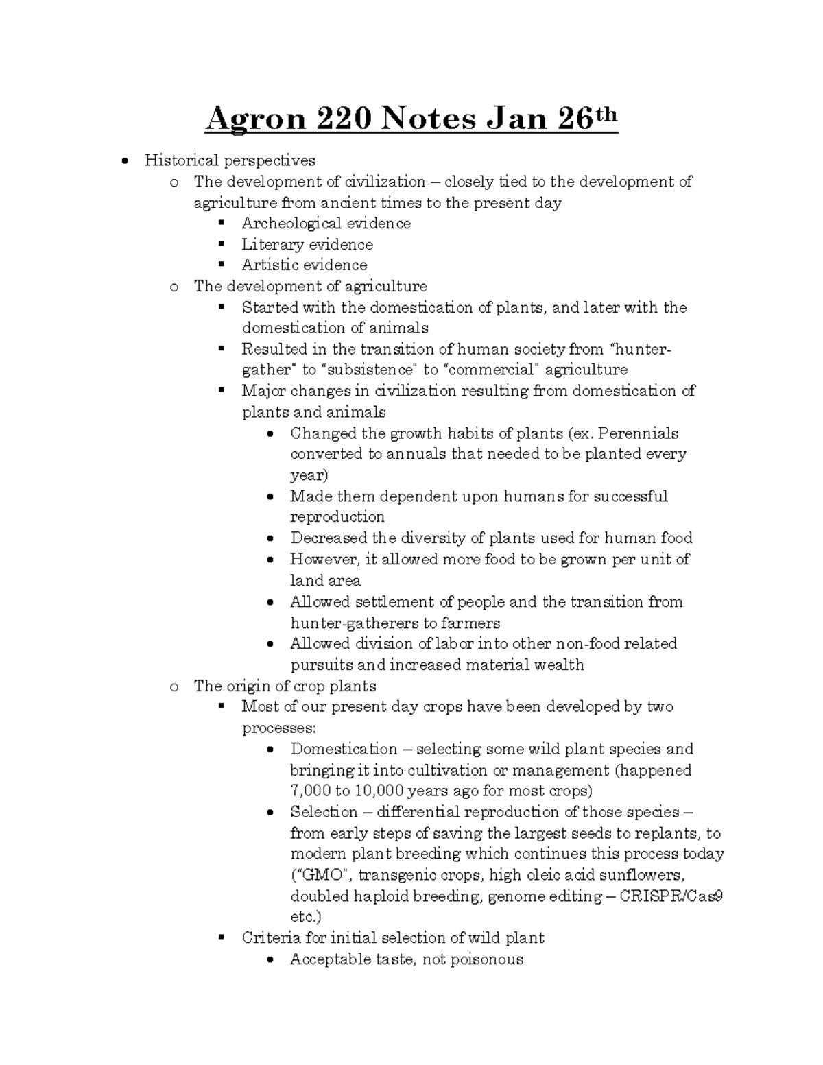 Agron 220 Notes Jan 26th - Agron 220 Notes Jan 26th Historical ...