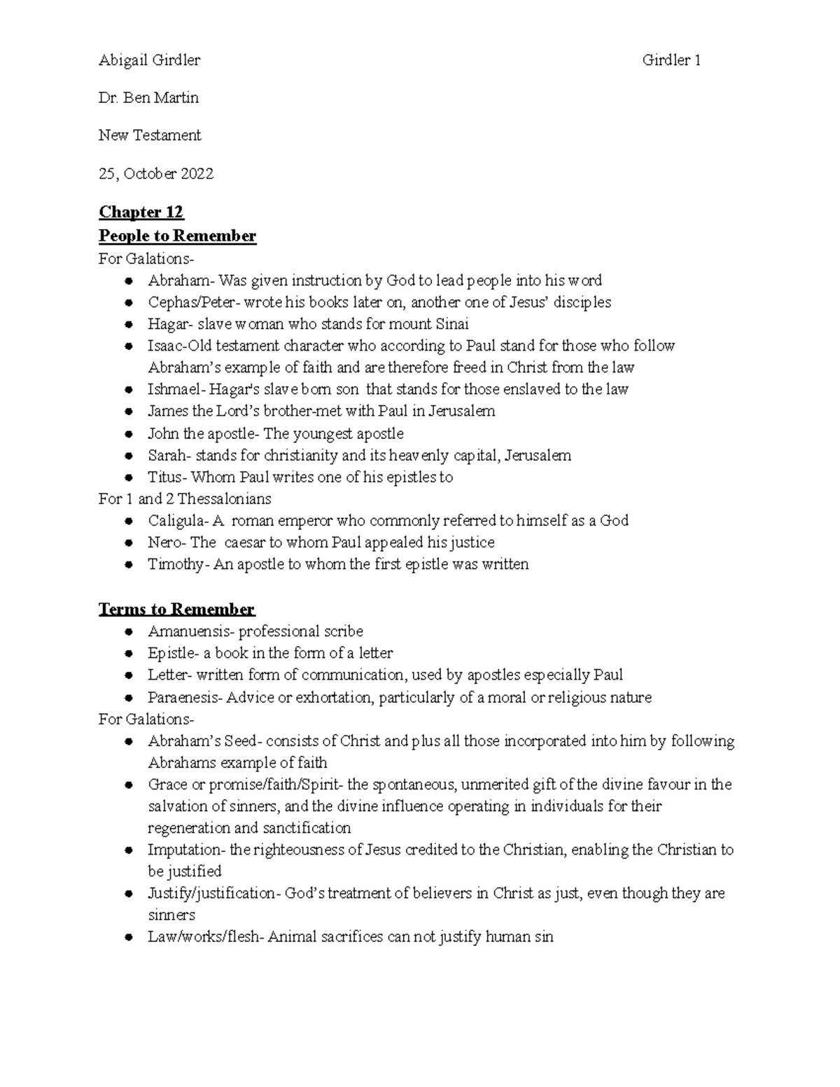 New Testament Module #5 - Abigail Girdler Girdler 1 Dr. Ben Martin New ...