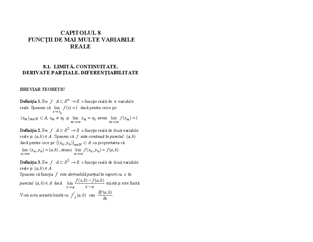 Matematici aplicate 8matematicaAnaliza Matematica Analiza Matematica ...