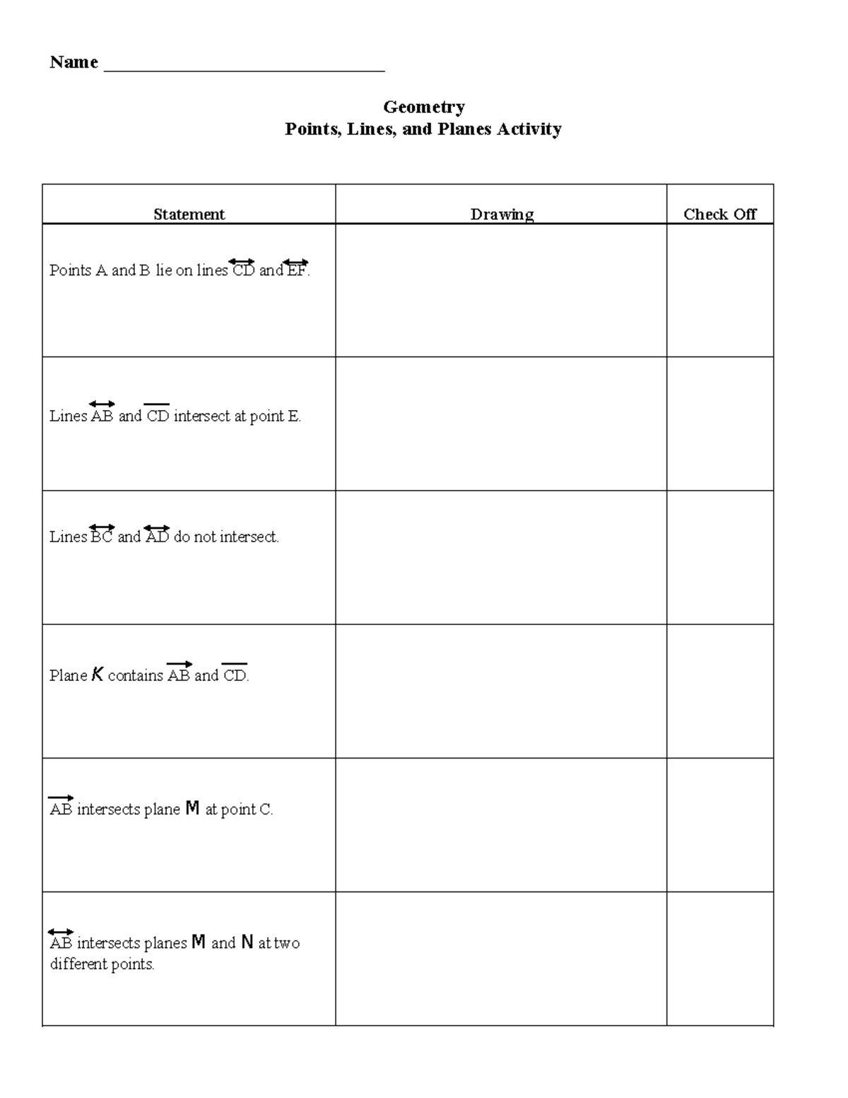 WS - Practicing Vocab - Name _____________________________ Geometry ...