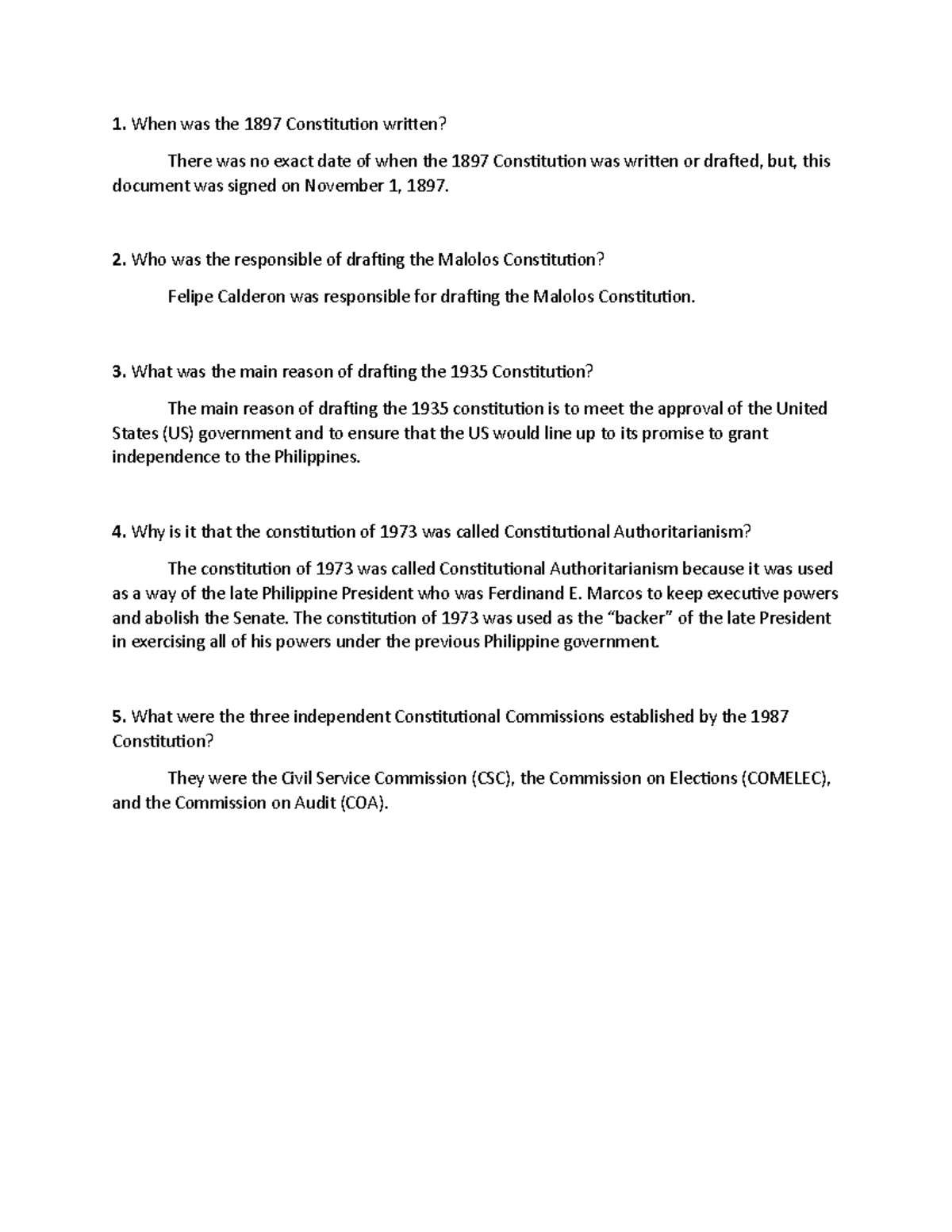 When was the 1897 Constitution written? - 1. When was the 1897 ...