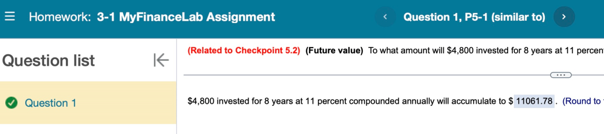 Module 3 Homework - Homework: MyFinanceLab Assignment Question 1, (similar to) (Related to - Studocu