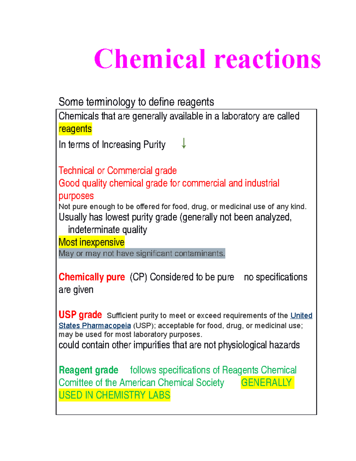 11 Chemical Reactions Experiment synthesis decomposition etc - Chemical ...