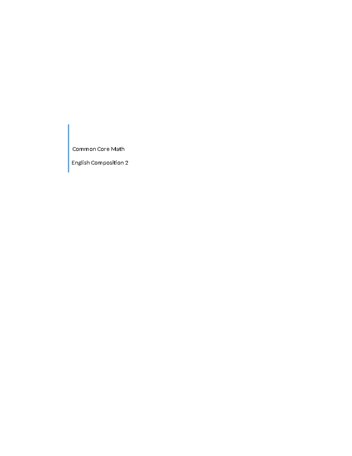 Final Essay - Common Core Math English Composition 2 Katherine Coyle ...