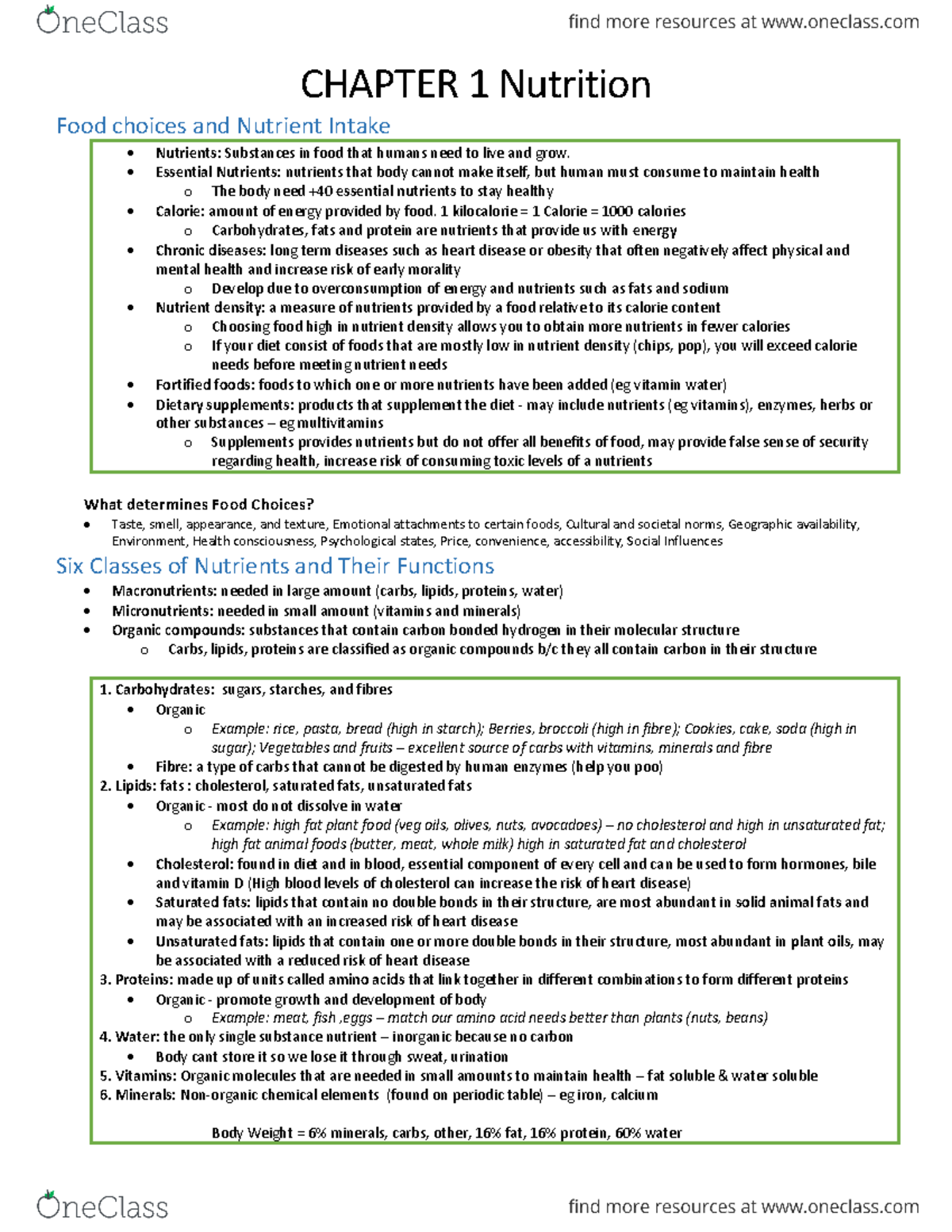 BPK110 CH1 5 - assignment to study - CHAPTER 1 Nutrition Food choices and Nutrient Intake - Studocu