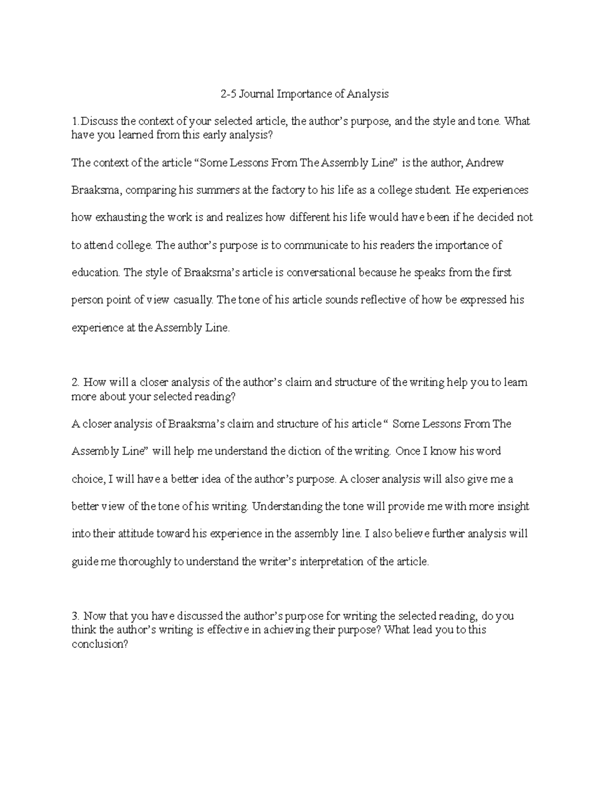 2-5 Journal of Analysis Importance in studies of analysis and other ...