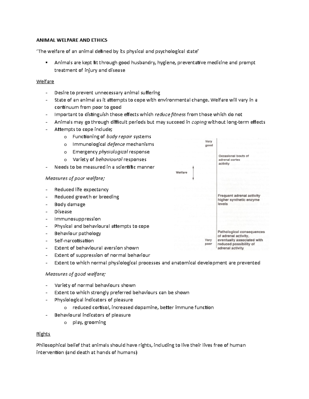 Lecture notes, lectures 1-6 - animal welfare and ethics lecture notes ...