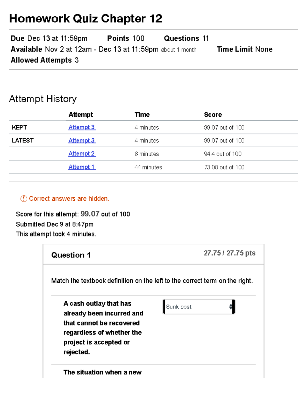 Homework Quiz Chapter 12: FIN3403 B51 1208 2 - Homework Quiz Chapter 12 ...