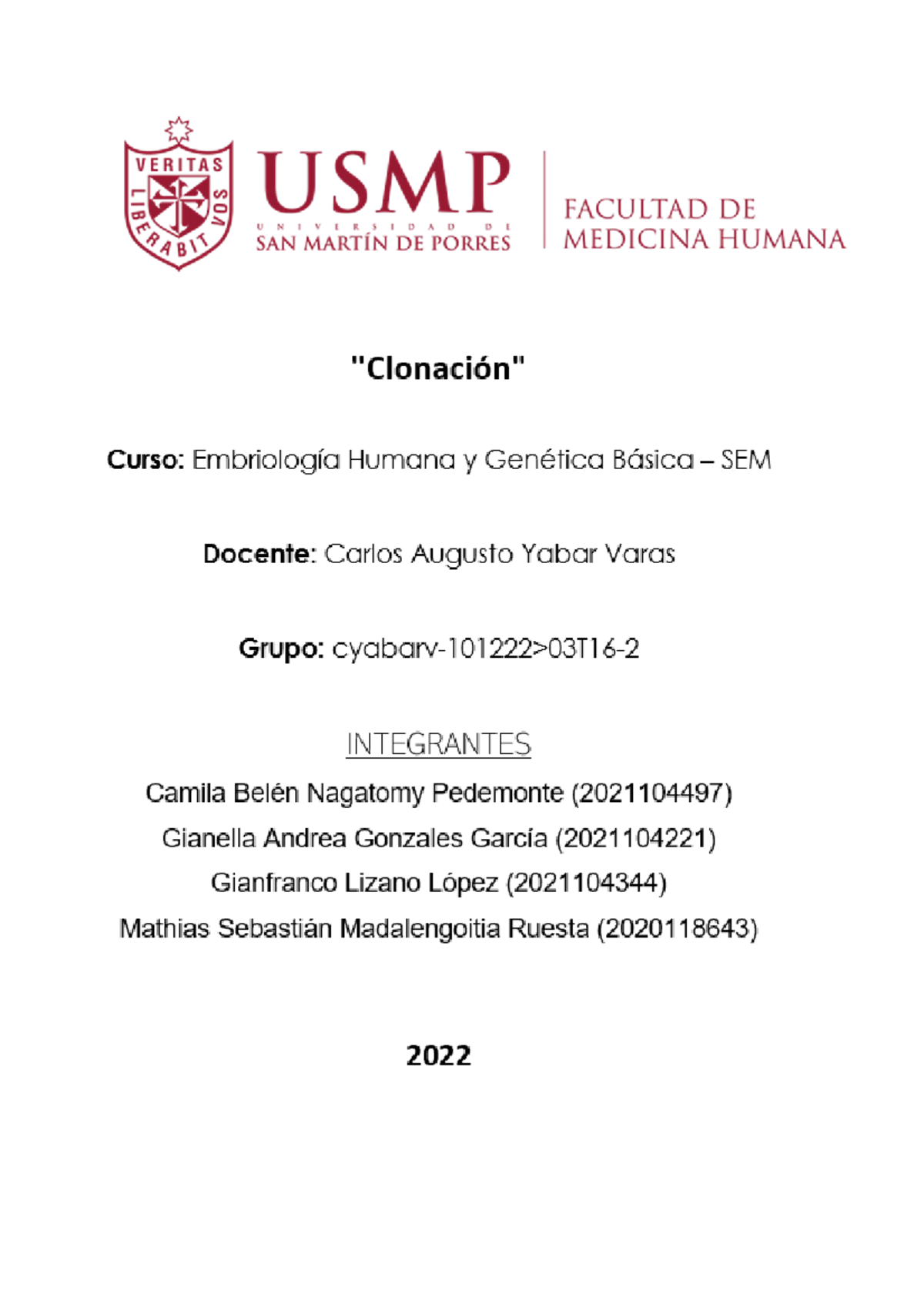 Embriología Informe S3 - Marco Teórico I. Introducción II. Cuestionario ...