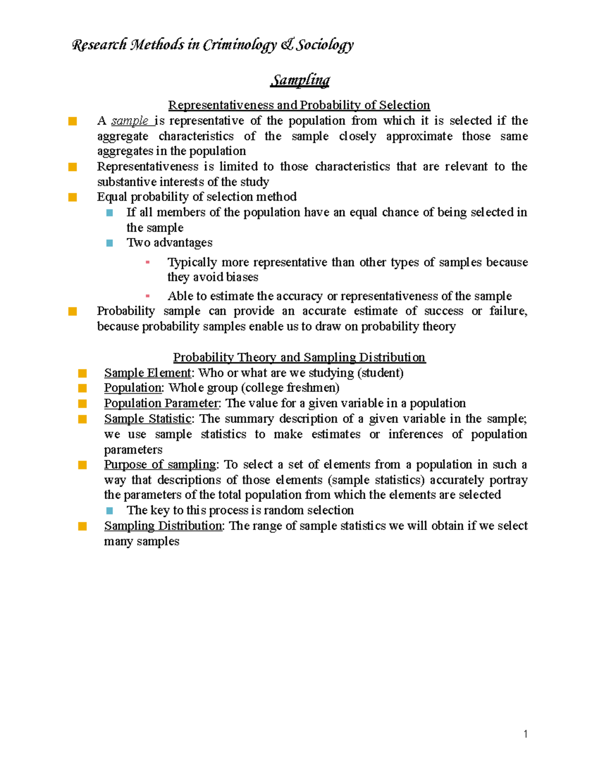SSC 325 Sampling Part 2 - Lecture notes 10 - SSC 325 - John Jay - Studocu