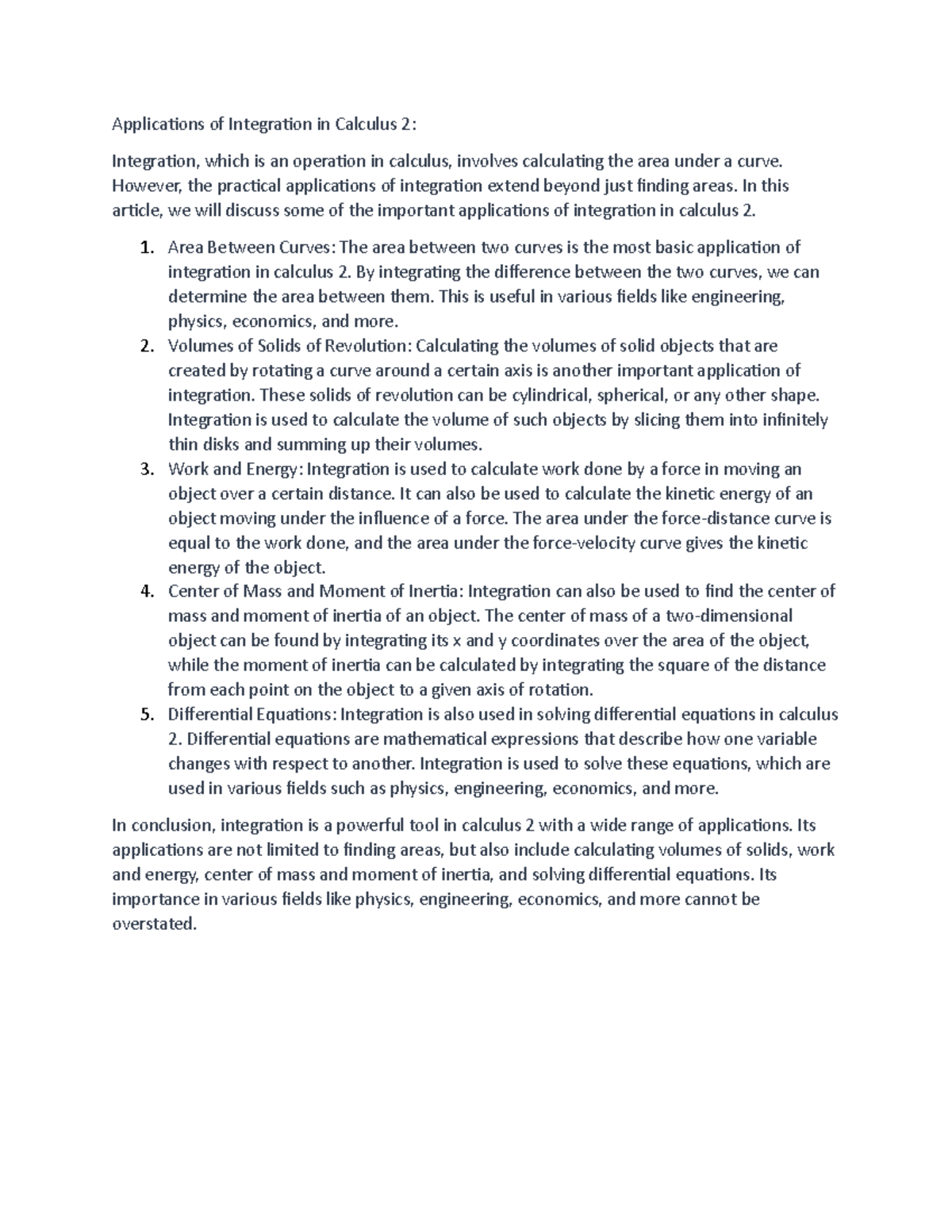 80 - applications of integration - Applications of Integration in ...