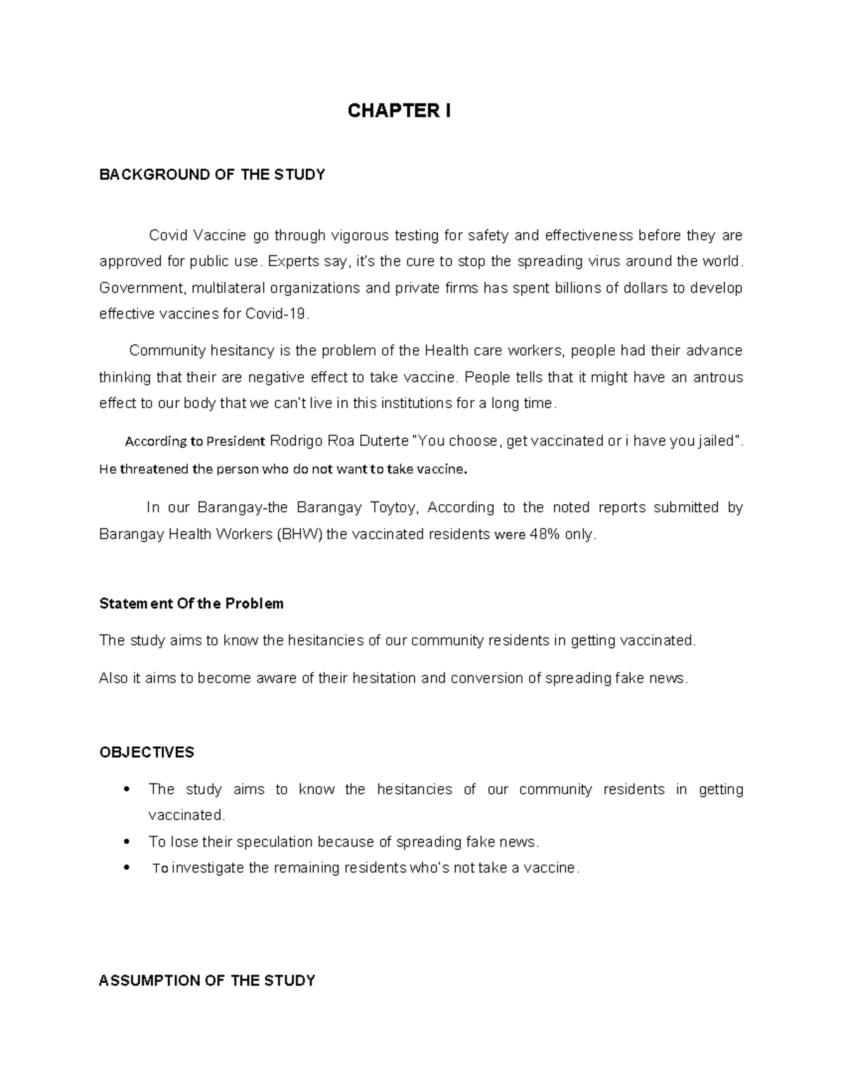 PR2 CHAP 1 - Marketing - CHAPTER I BACKGROUND OF THE STUDY Covid ...