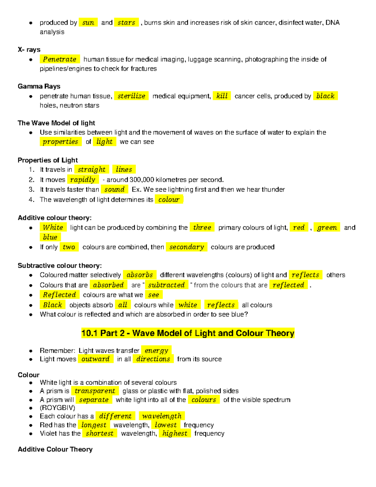 Part 2 Chapter 10 Student Notes [With Blanks] - produced by 𝑠𝑢𝑛 and ...