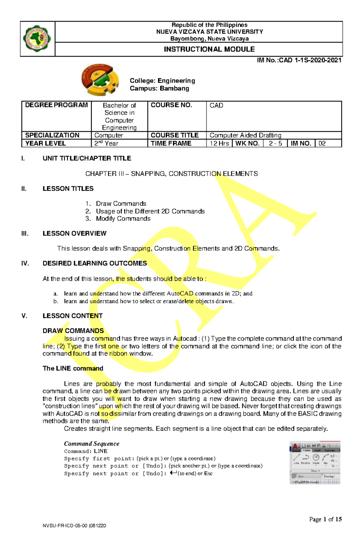 Module CAD Chapter 3 for students no plates - NUEVA VIZCAYA STATE ...