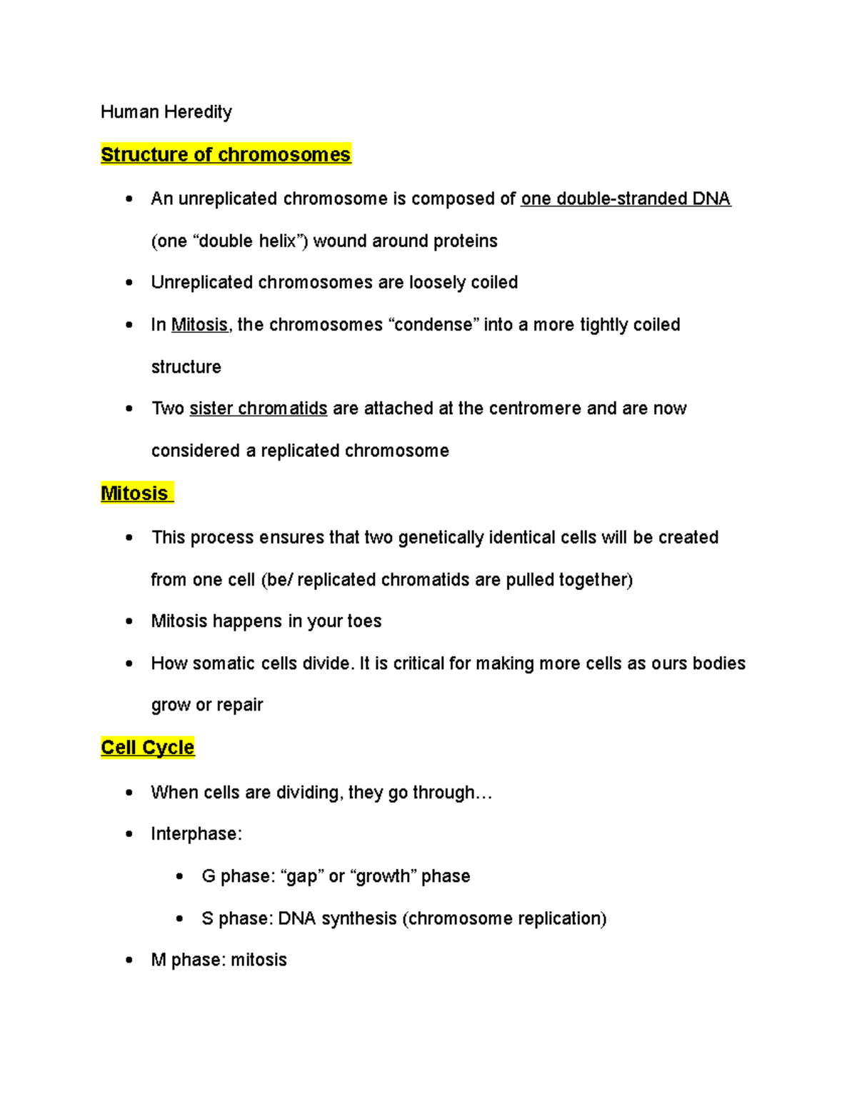 MCB DAY 5 - Structure of Chromosomes - Human Heredity Structure of ...