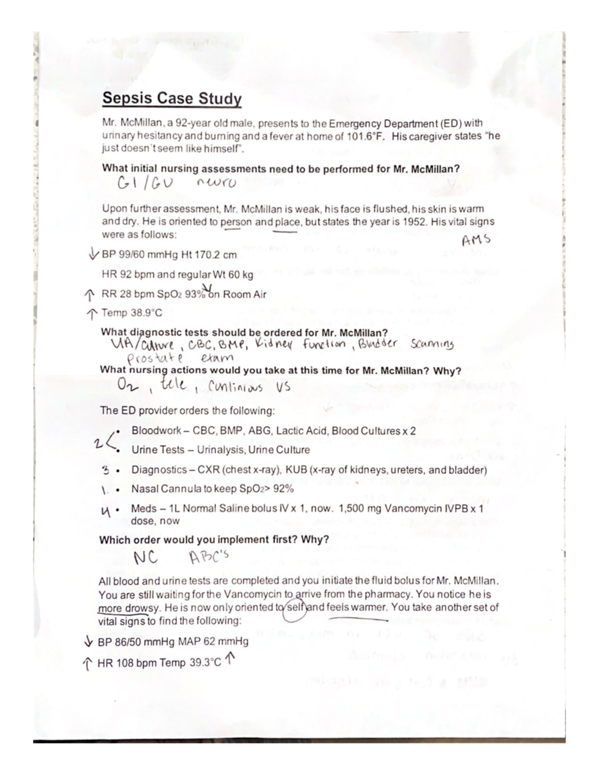 Sepsis Case Study - NR-341 - Studocu