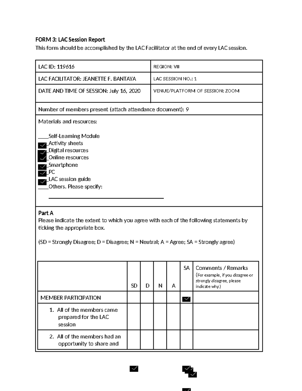 Form 3 lac session report - FORM 3: LAC Session Report This form should ...