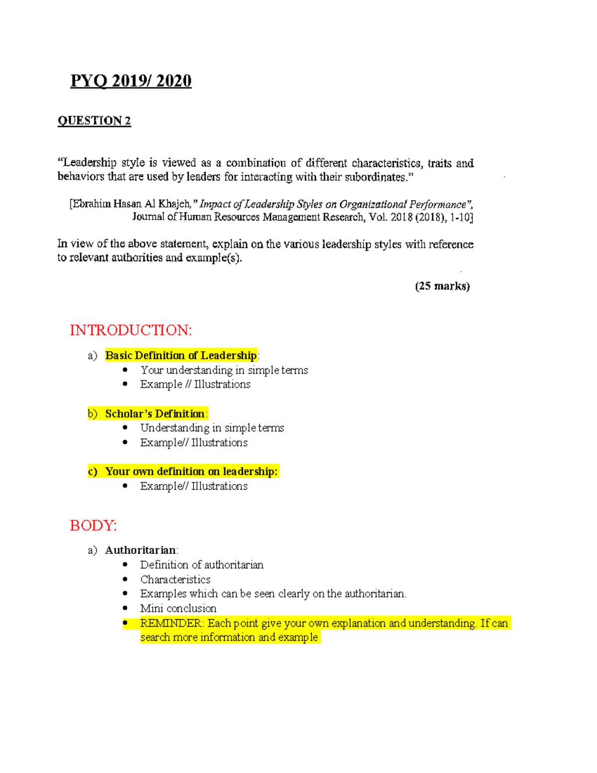 Chapter 2 PYQ Intro to Politics and Governance - PYQ 2019/ 2020 ...