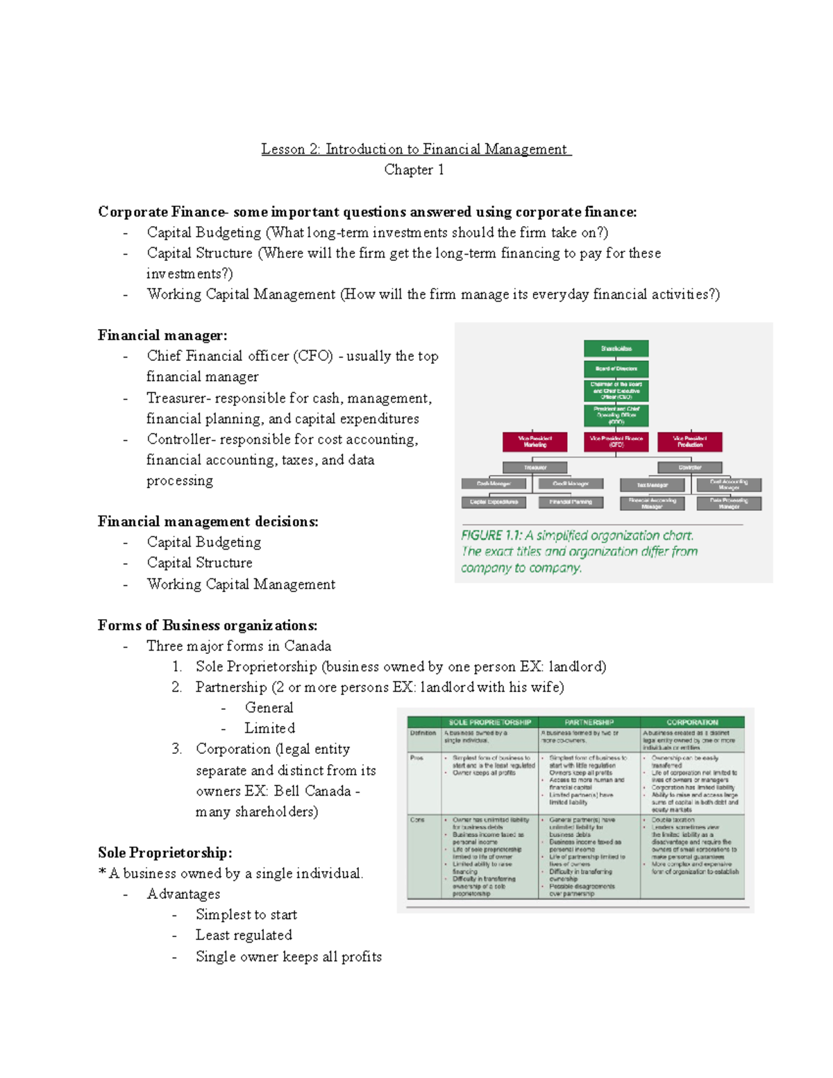 Chapter 1- Lesson 2 - Lesson 2: Introduction to Financial Management ...