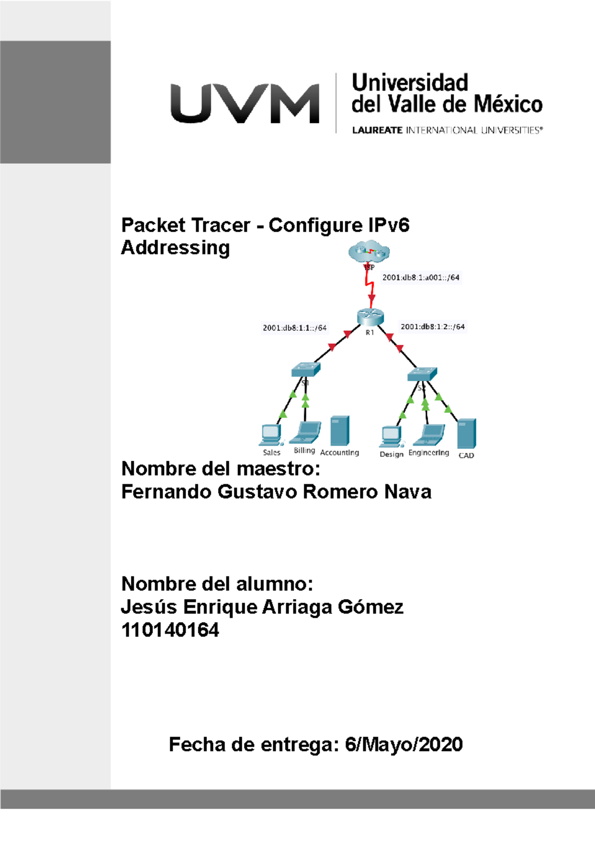 Tarea 14 1266 Packet Tracer Configure Ipv6 Addressing Packet Tracer Configure Ipv