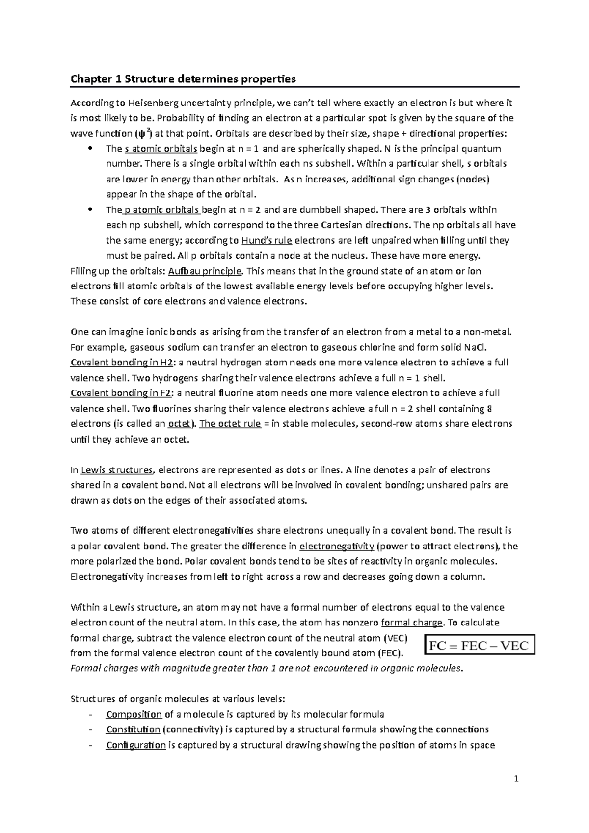 Lectures Organic Chemistry - Chapter 1 Structure determines properties ...