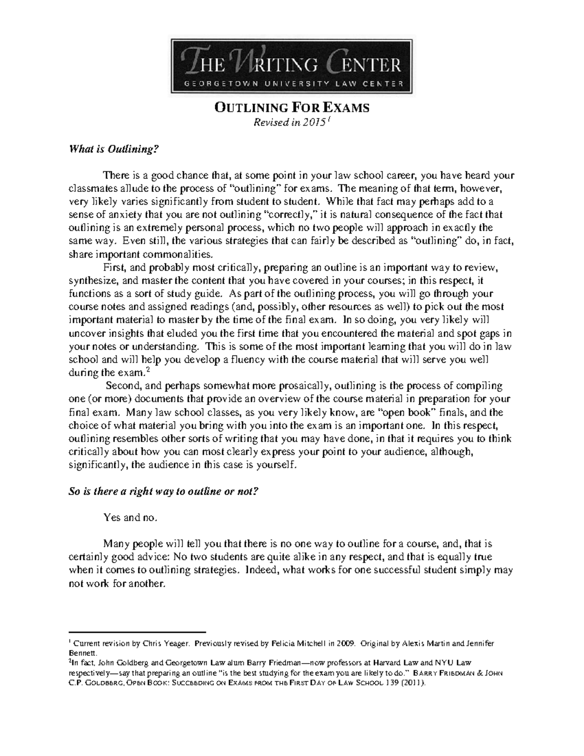 Outliningfor Exams Handout Final - OUTLINING FOR EXAMS Revised in 2015 ...