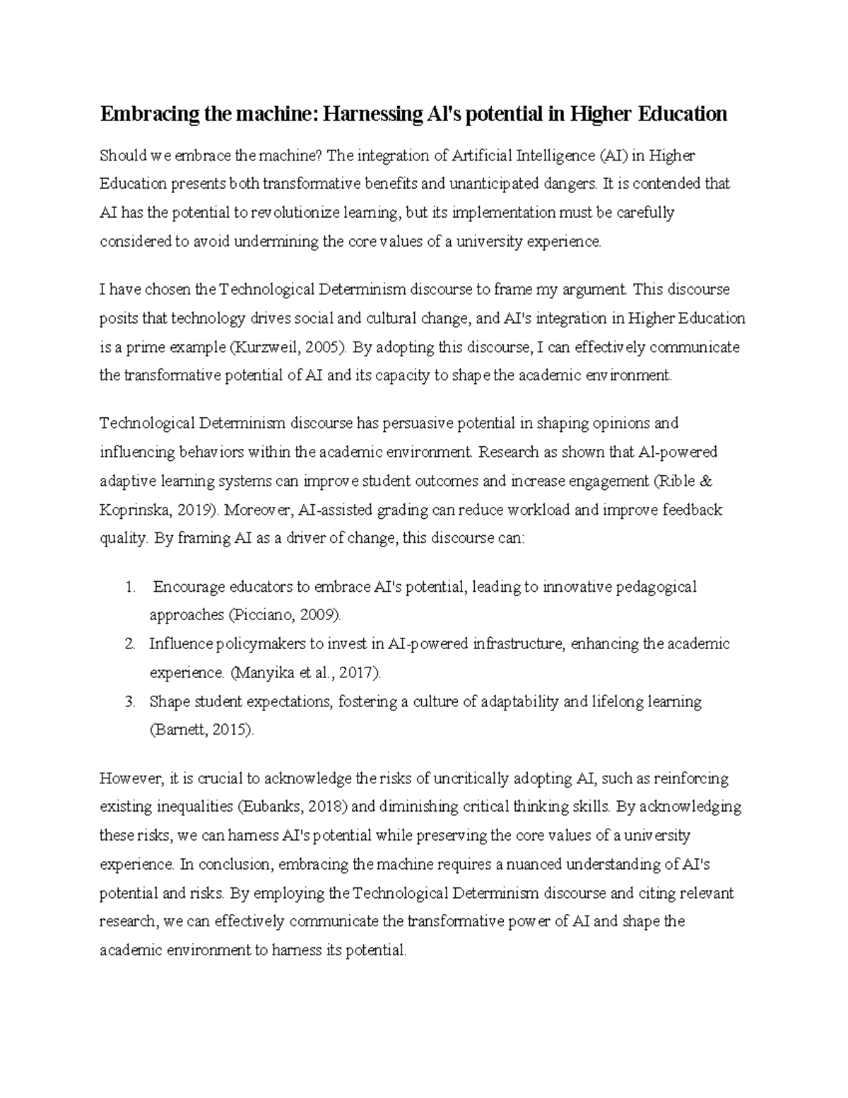 Embracing the machine - Assignment for GDP - Embracing the machine ...