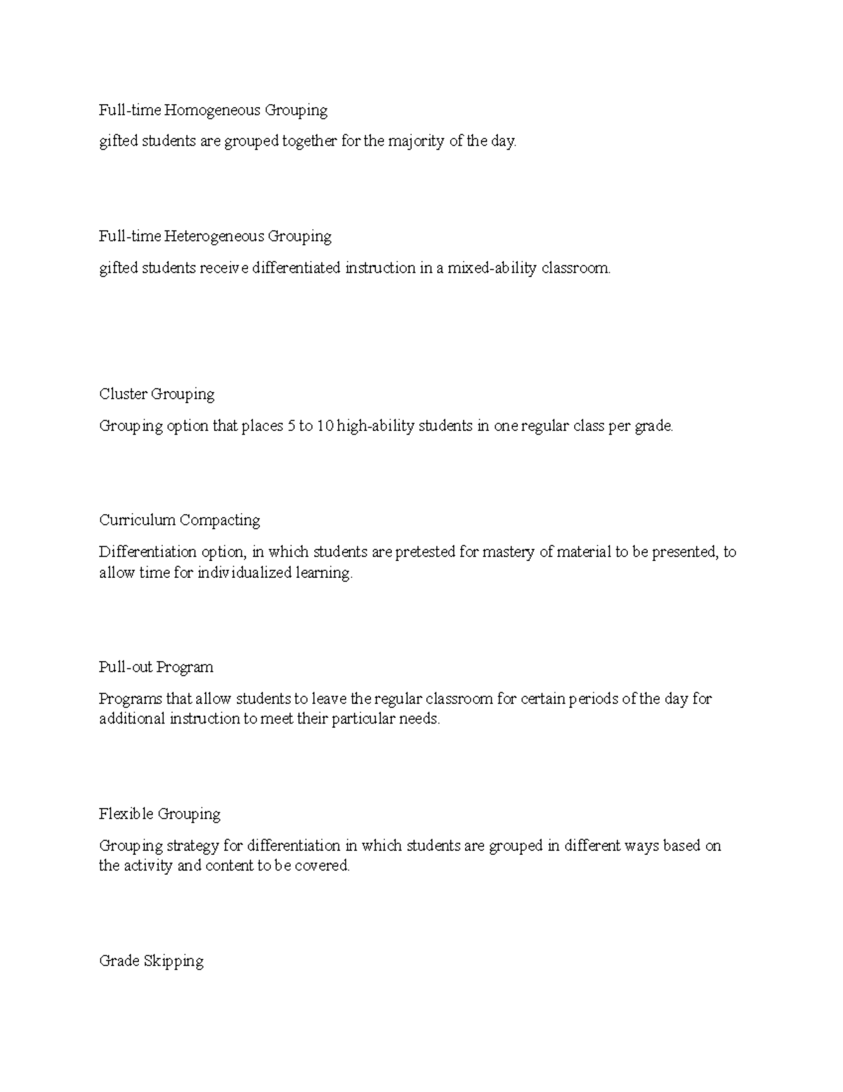 Curriculum options - GSU - Full-time Homogeneous Grouping gifted ...