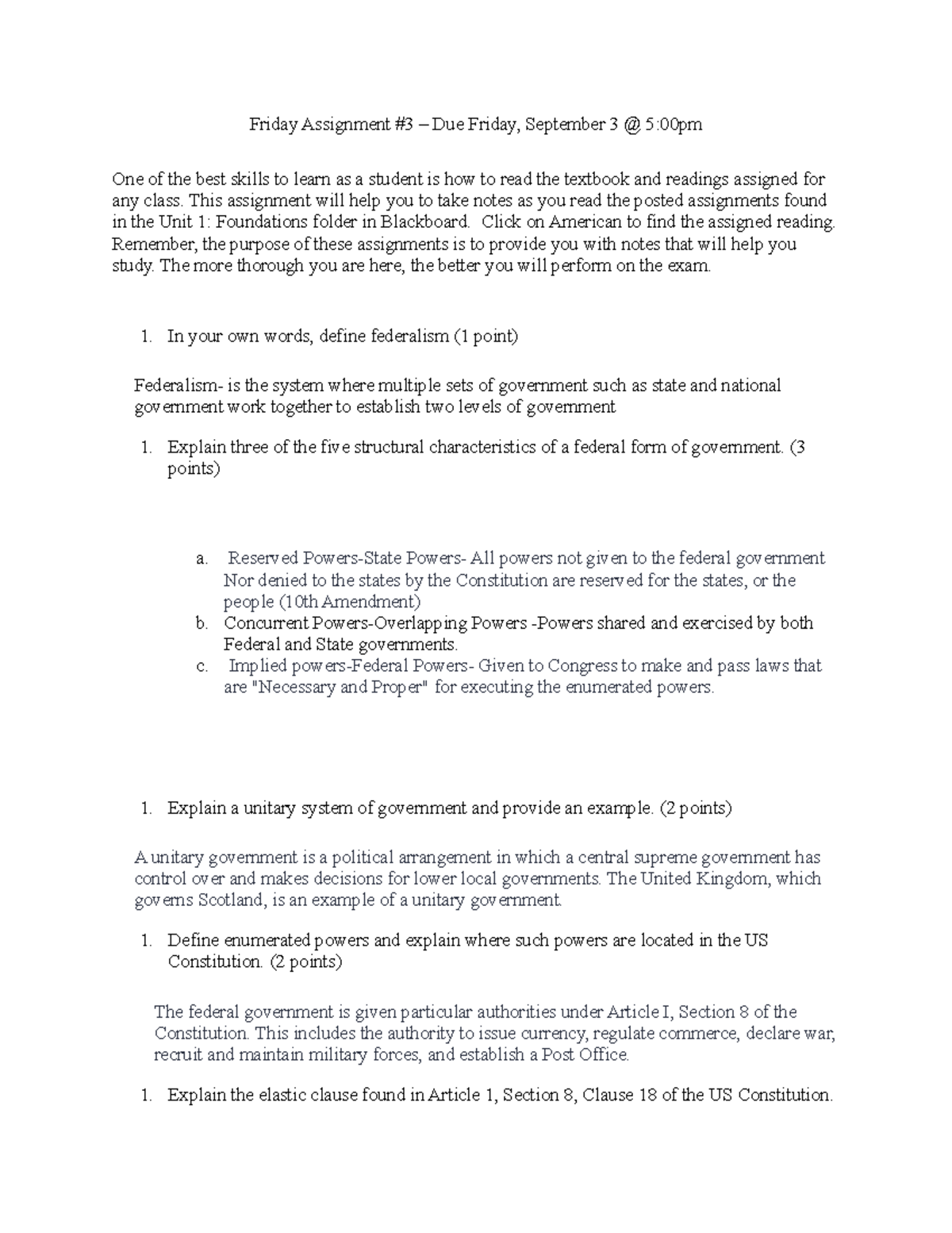 Friday Assignment #3 - This assignment will help you to take notes as ...