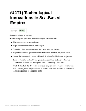 Unit 4 Student Study Guide - 9020976 - Unit 4: Transoceanic ...