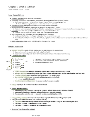 NTR 100 Introduction to Nutrition Chapter 4 Notes - Carbohydrates ...