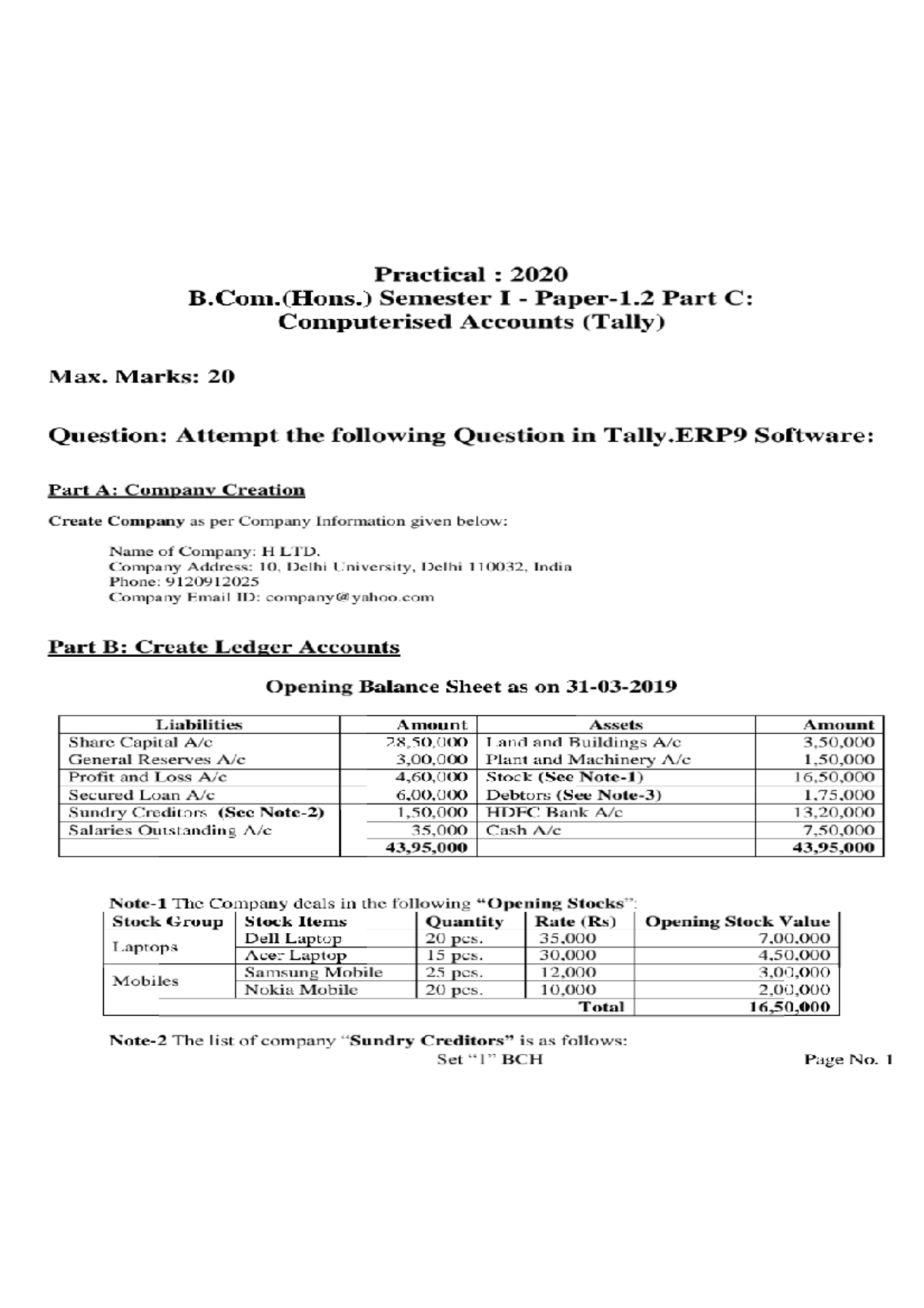 Full questions b - Bcom hons. - Delhi University - Studocu