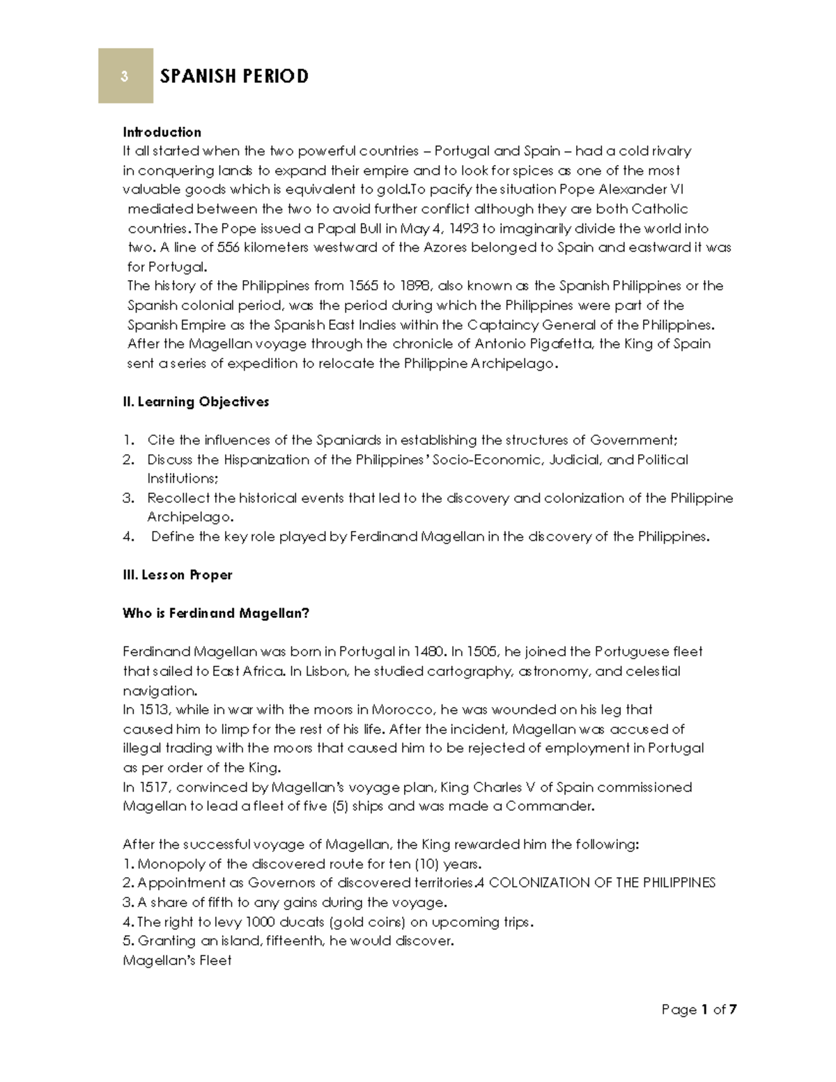 Module-3-Spanish-Period Phil.Govt History - Introduction It all started ...