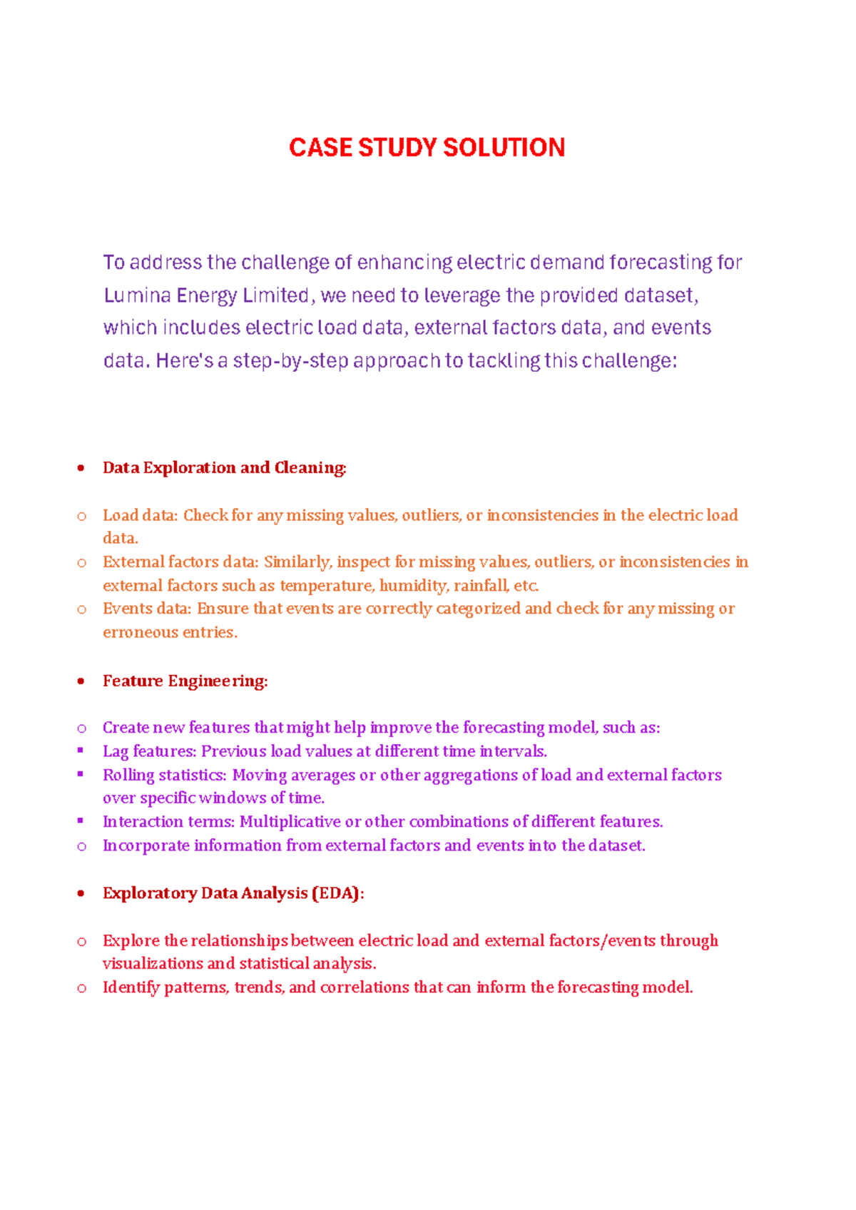 CASE Study Solution - Summary Computer science engneering - CASE STUDY ...