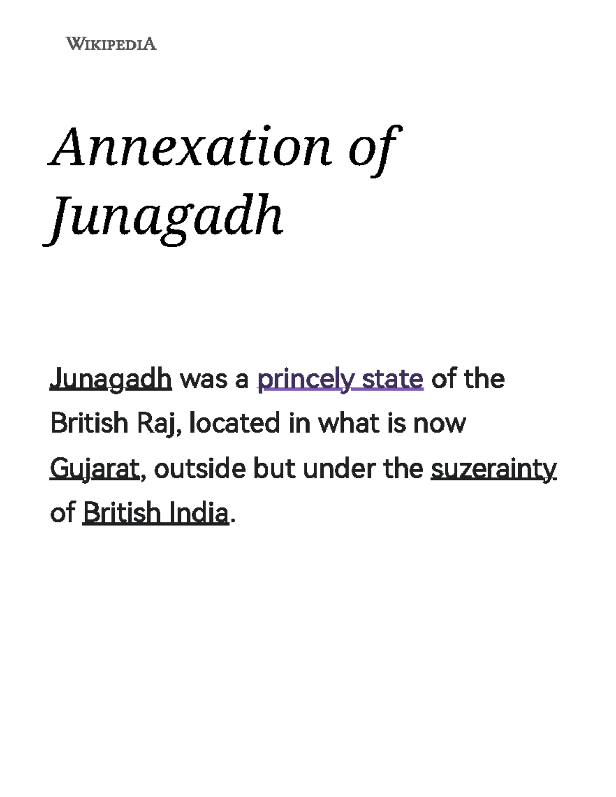 Annexation of Junagadh - Wikipedia - Annexation of Junagadh Junagadh ...