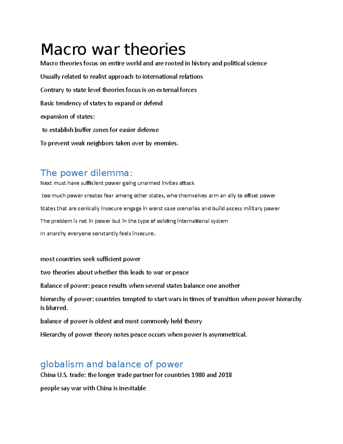 Macro war theories - Macro war theories Macro theories focus on entire ...